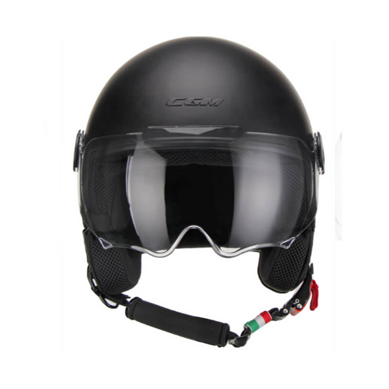 Motorcycle Helmet Jet CGM GLOBO Matt Black Long Visor – Pentaras Motors