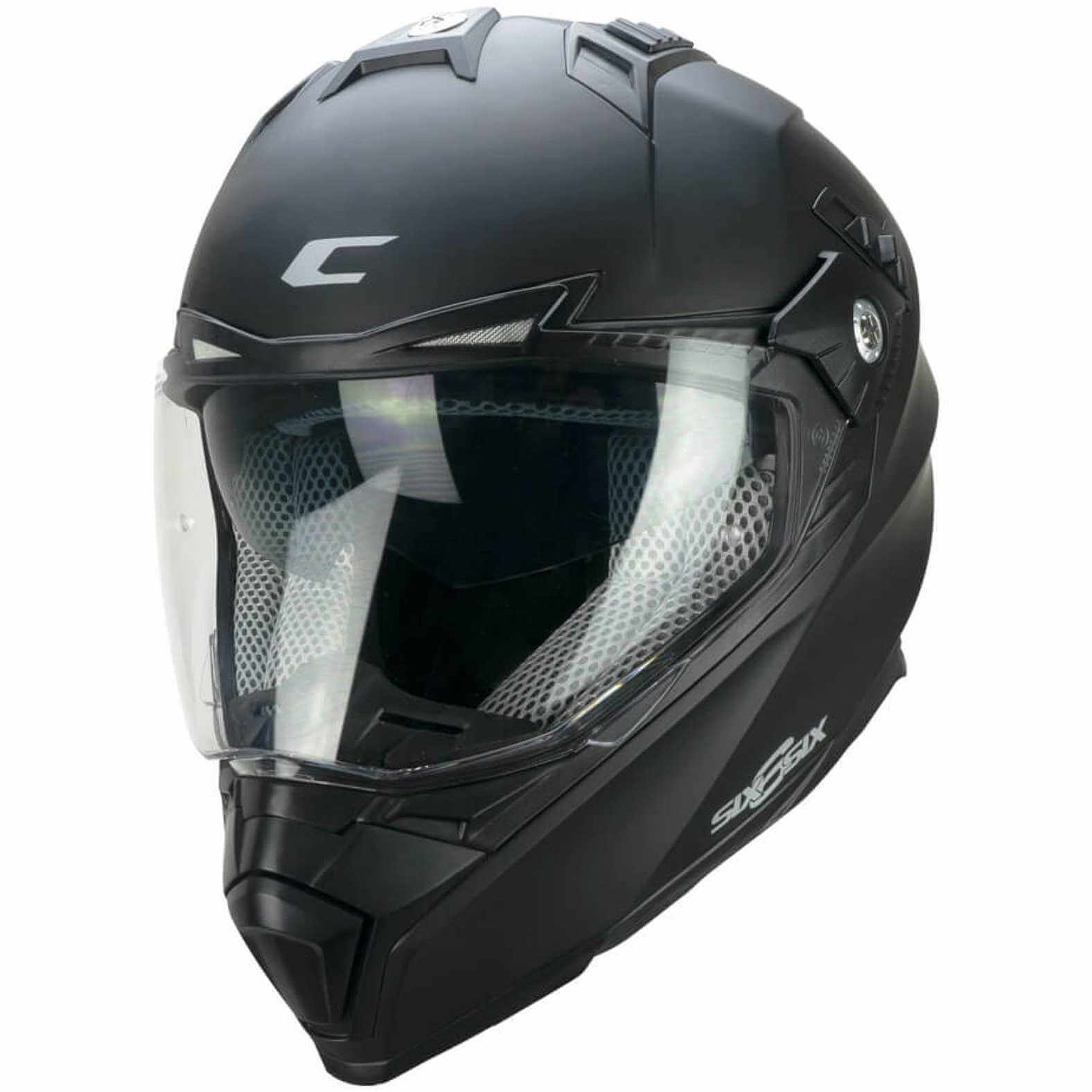 CGM Integral Motorcycle Helmet Off Road CGM 666a TWIN MONO Matt Black ...