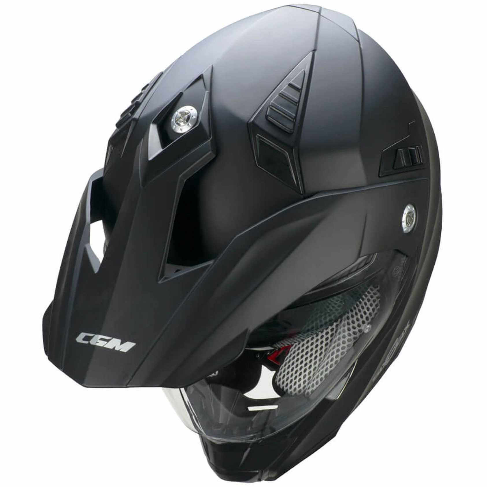 CGM Integral Motorcycle Helmet Off Road CGM 666a TWIN MONO Matt Black ...