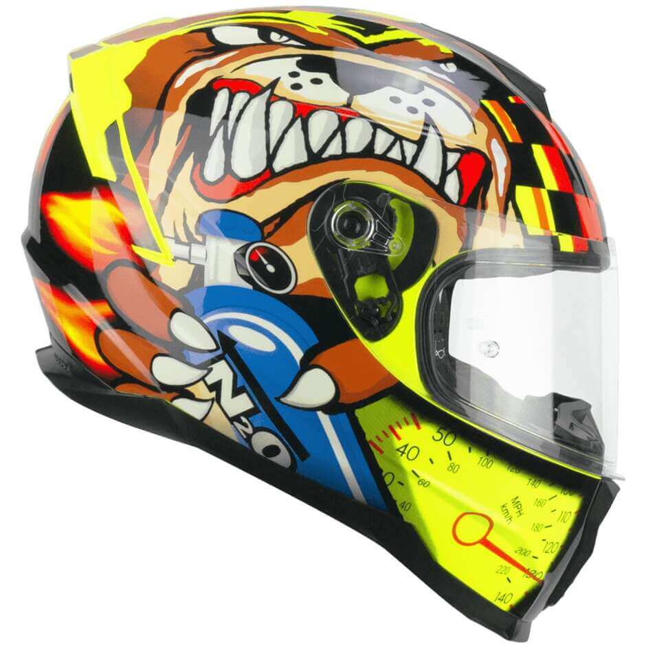Integral Motorcycle Helmet CGM 320S NEUTRON N2O Black Fluo Yellow Red ...