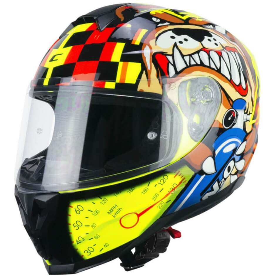 Integral Motorcycle Helmet CGM 320S NEUTRON N2O Black Fluo Yellow Red ...