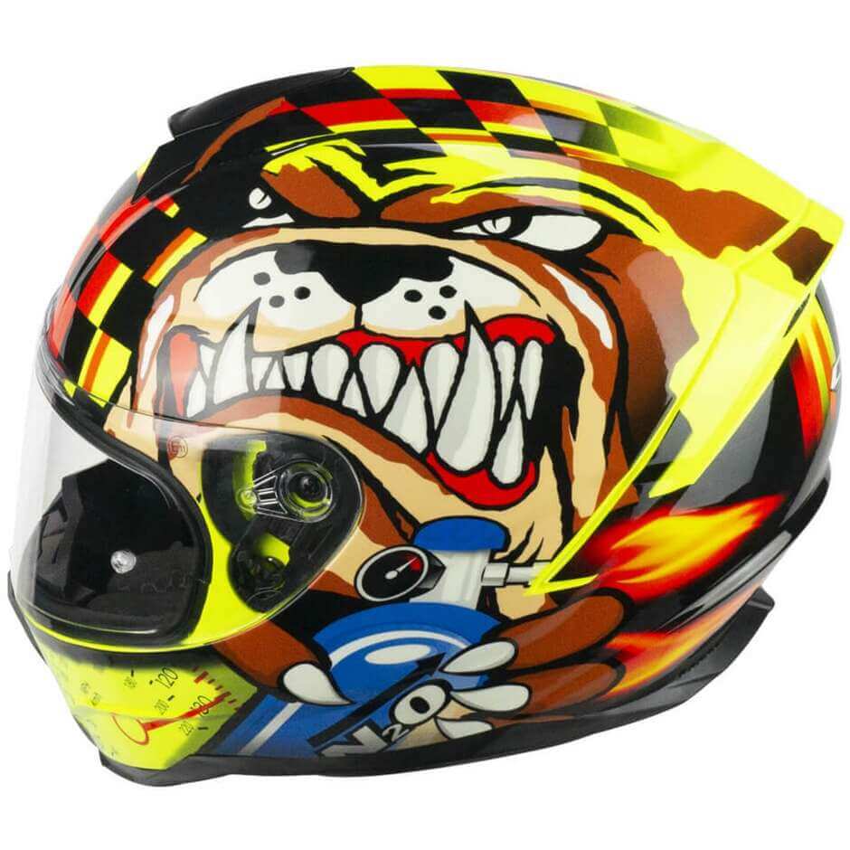 Integral Motorcycle Helmet CGM 320S NEUTRON N2O Black Fluo Yellow Red ...